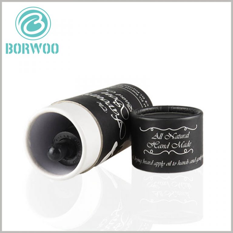 Black cardboard round boxes for 30ml essential oil packaging