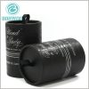 Custom black cardboard tube box packaging with pull ring for candle