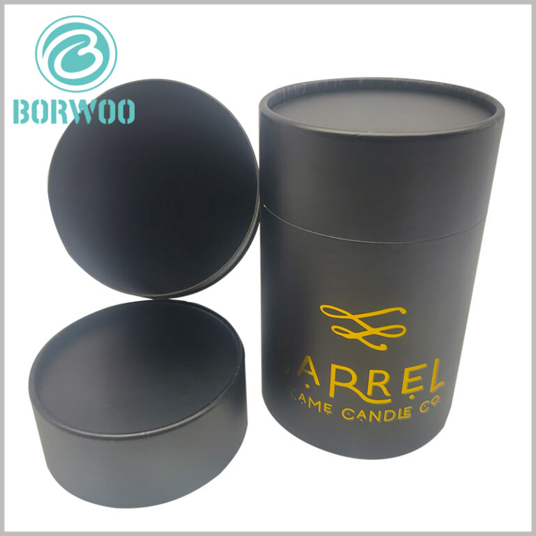 Black paper tube candle packaging