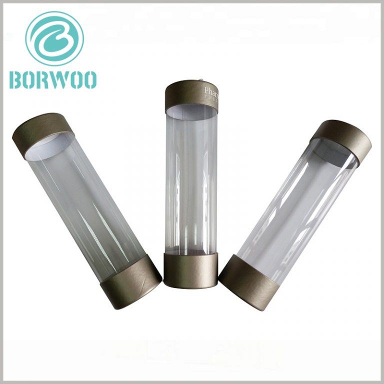Clear plastic tube packaging boxes with paper lids | Tube boxes
