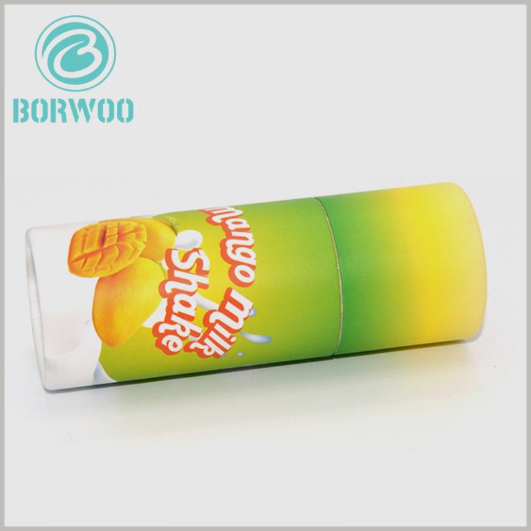 Creative cardboard tube food packaging box for fruity milk shake