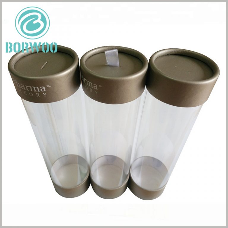 Clear plastic tube packaging boxes with paper lids | Tube boxes