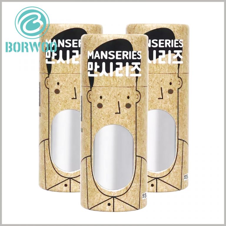 Kraft food tube packaging with windows | Tube boxes