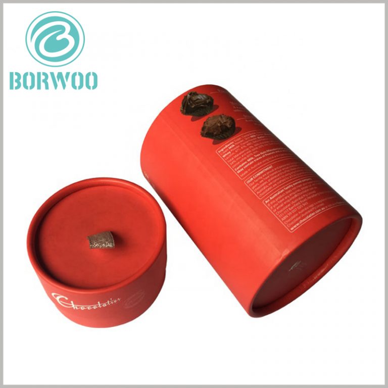 Custom large cardboard tube for 140g chocolate boxes