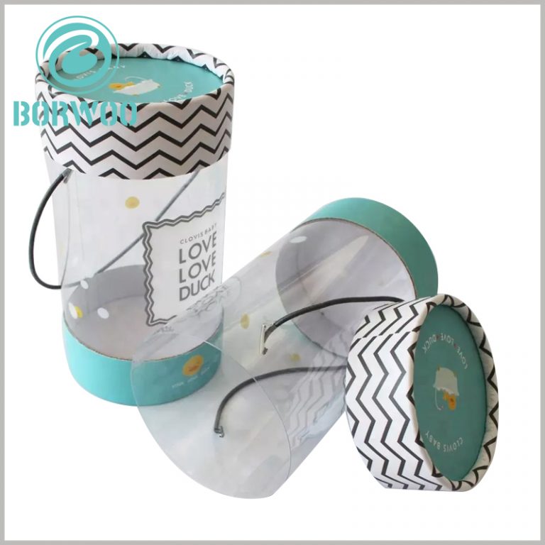 Large diameter clear plastic tubes packaging with rope handle