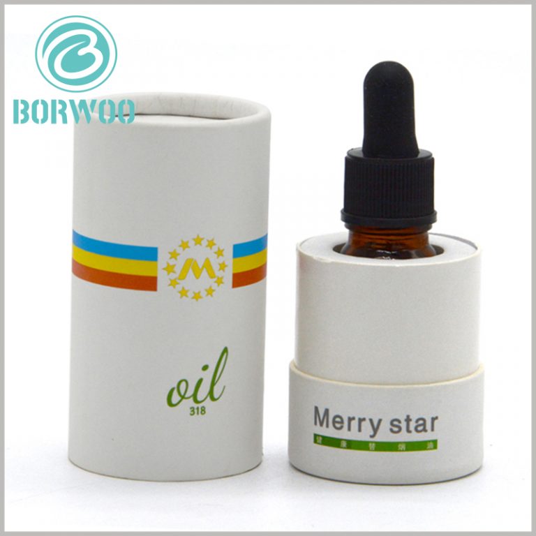 Black cardboard round boxes for 30ml essential oil packaging